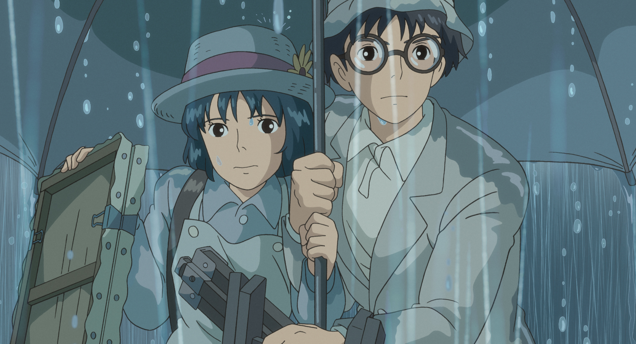 Wallpaper Miyazaki`s anime cartoon The wind rises, heroes in the rain ...